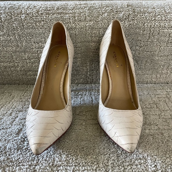 Coach | Shoes | Coach Croc Embossed Heels | Poshmark
